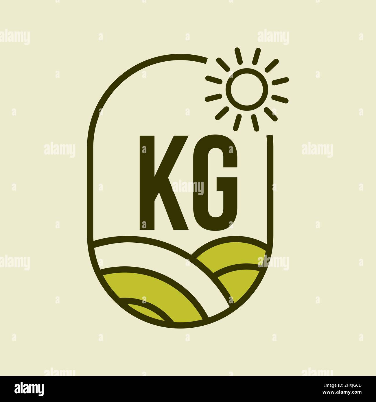 Agriculture Logo On Letter KG Emblem Template. Letter KG Agro Farm ...