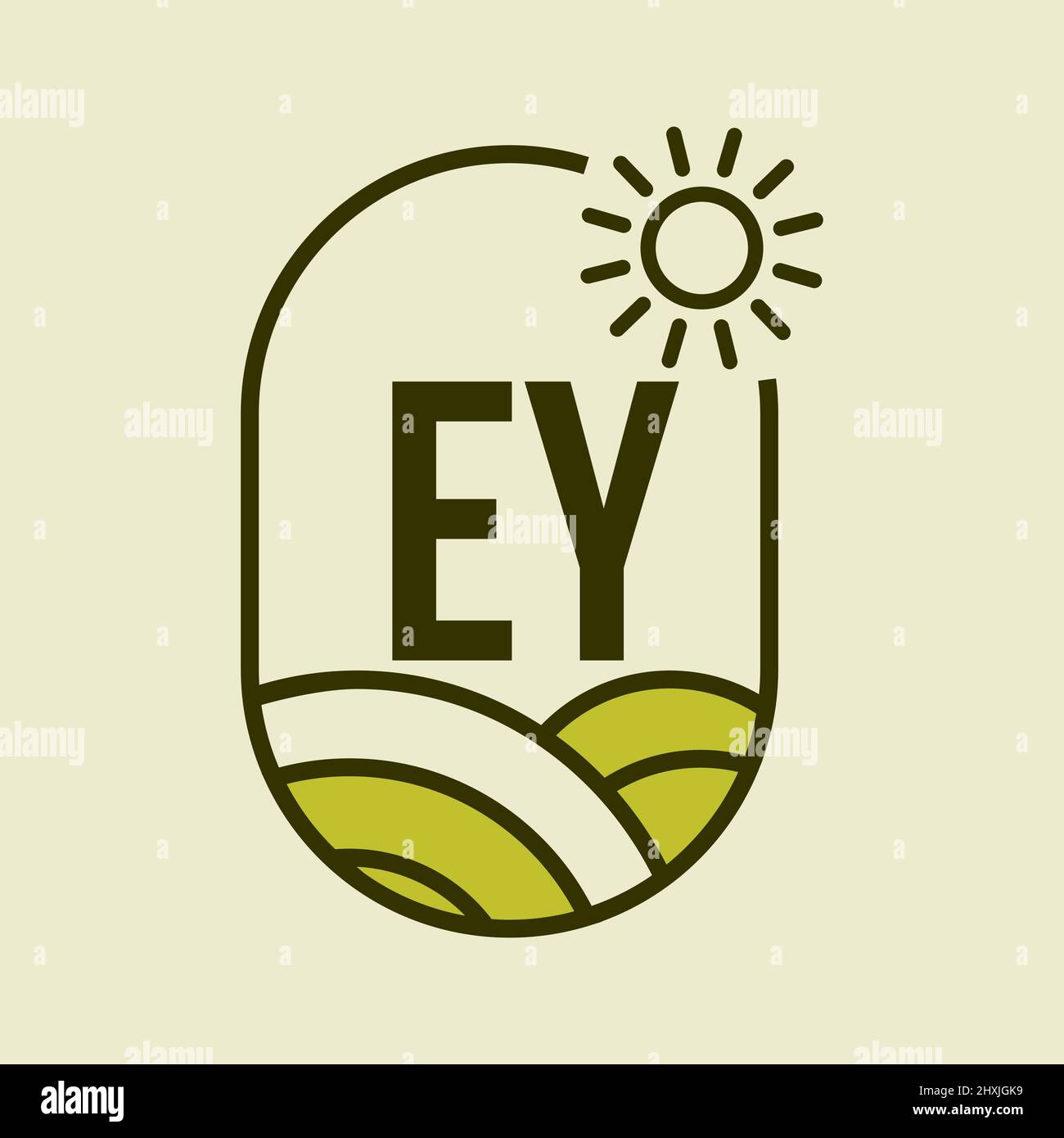 Agriculture Logo On Letter EY Emblem Template. Letter EY Agro Farm ...
