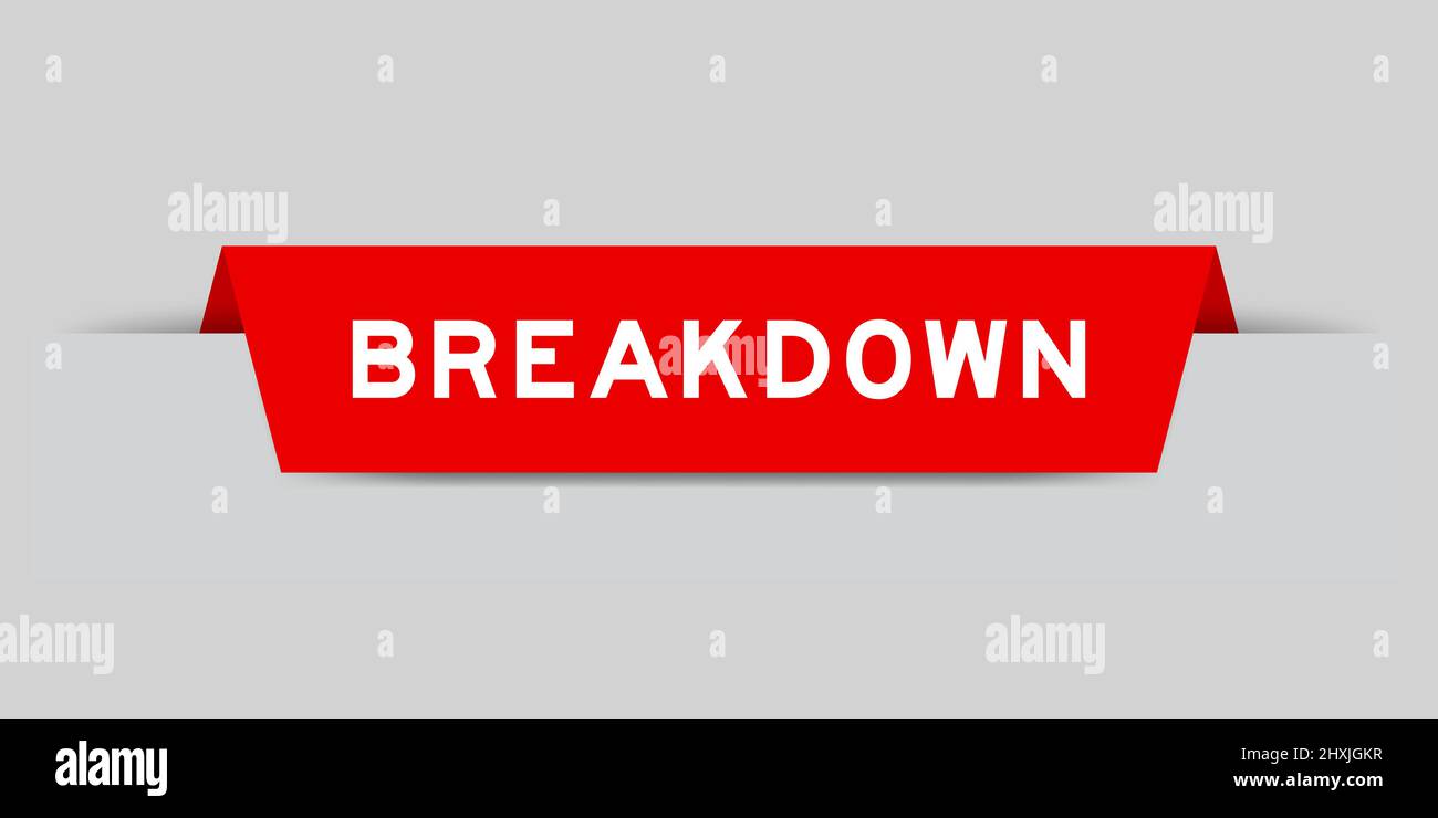 Red color inserted label with word breakdown on gray background Stock ...