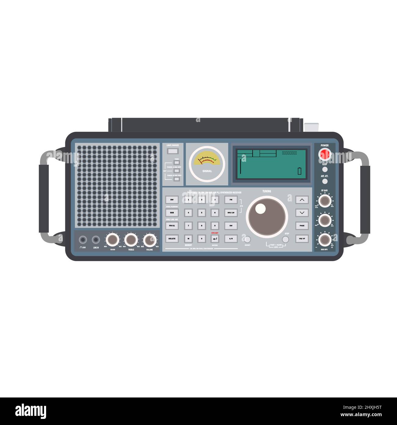 Vector illustration of a radio for World Amateur Radio Day. Vintage ...