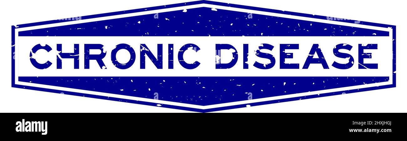 Grunge blue chronic disease word hexagon rubber seal stamp on white background Stock Vector ...