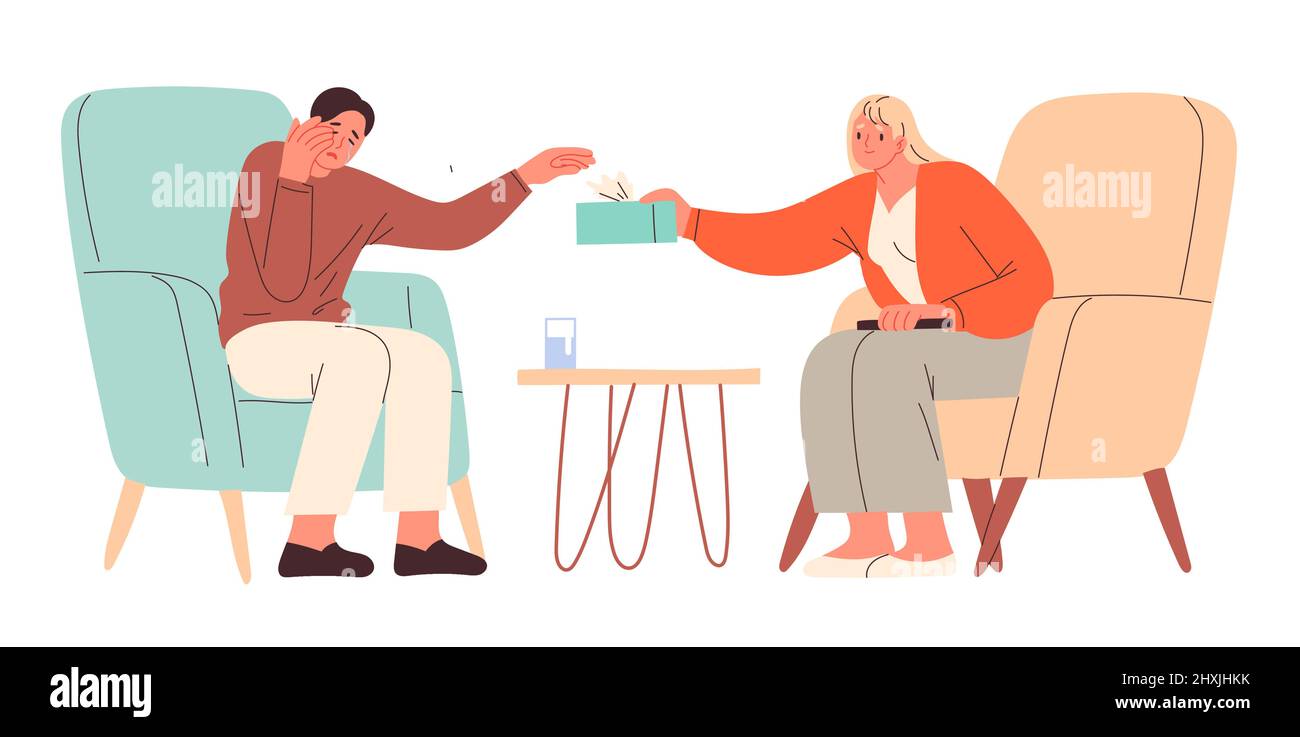 Man Cries For Help Stock Vector Images - Alamy