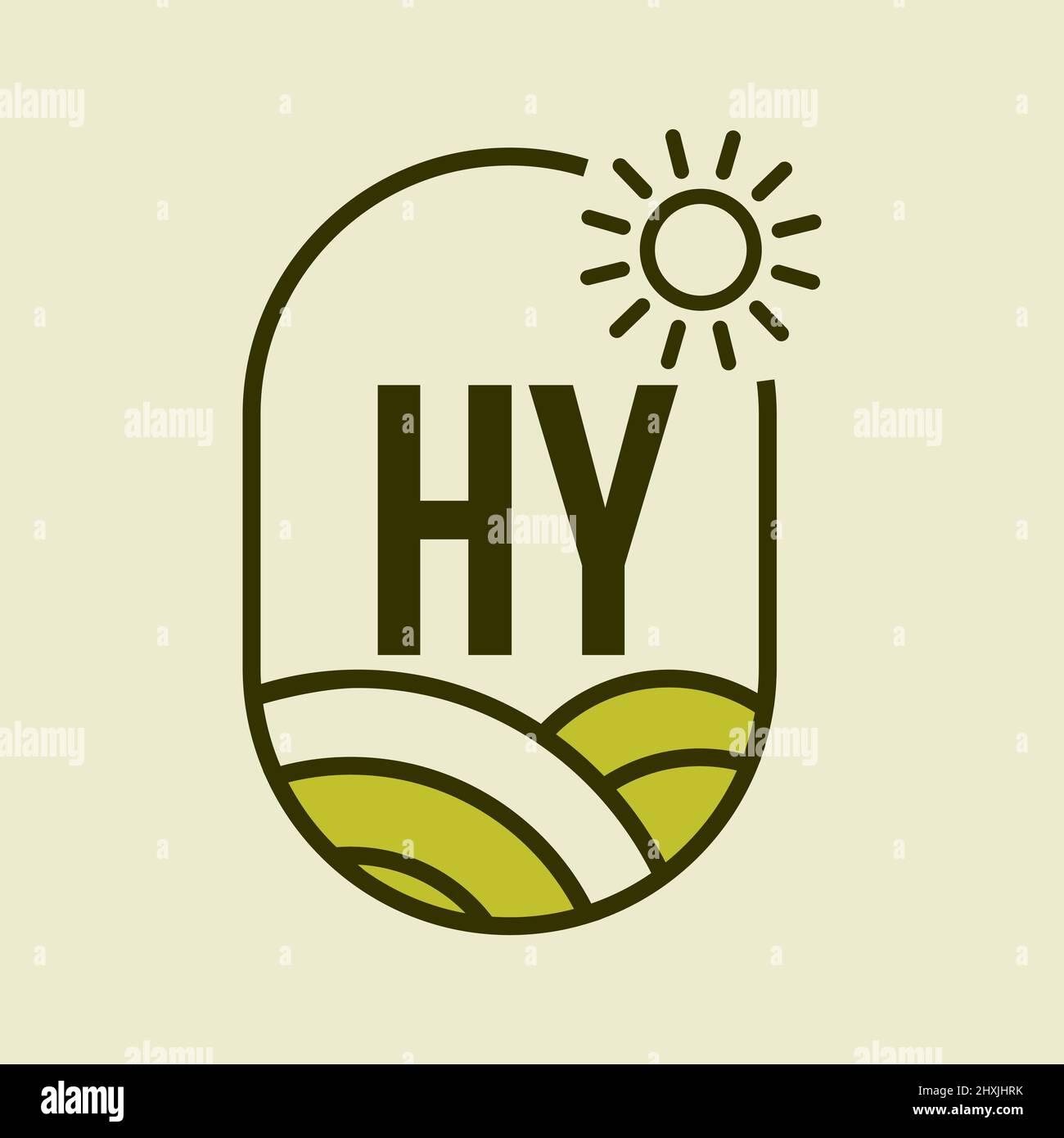 Agriculture Logo On Letter HY Emblem Template. Letter HY Agro Farm ...