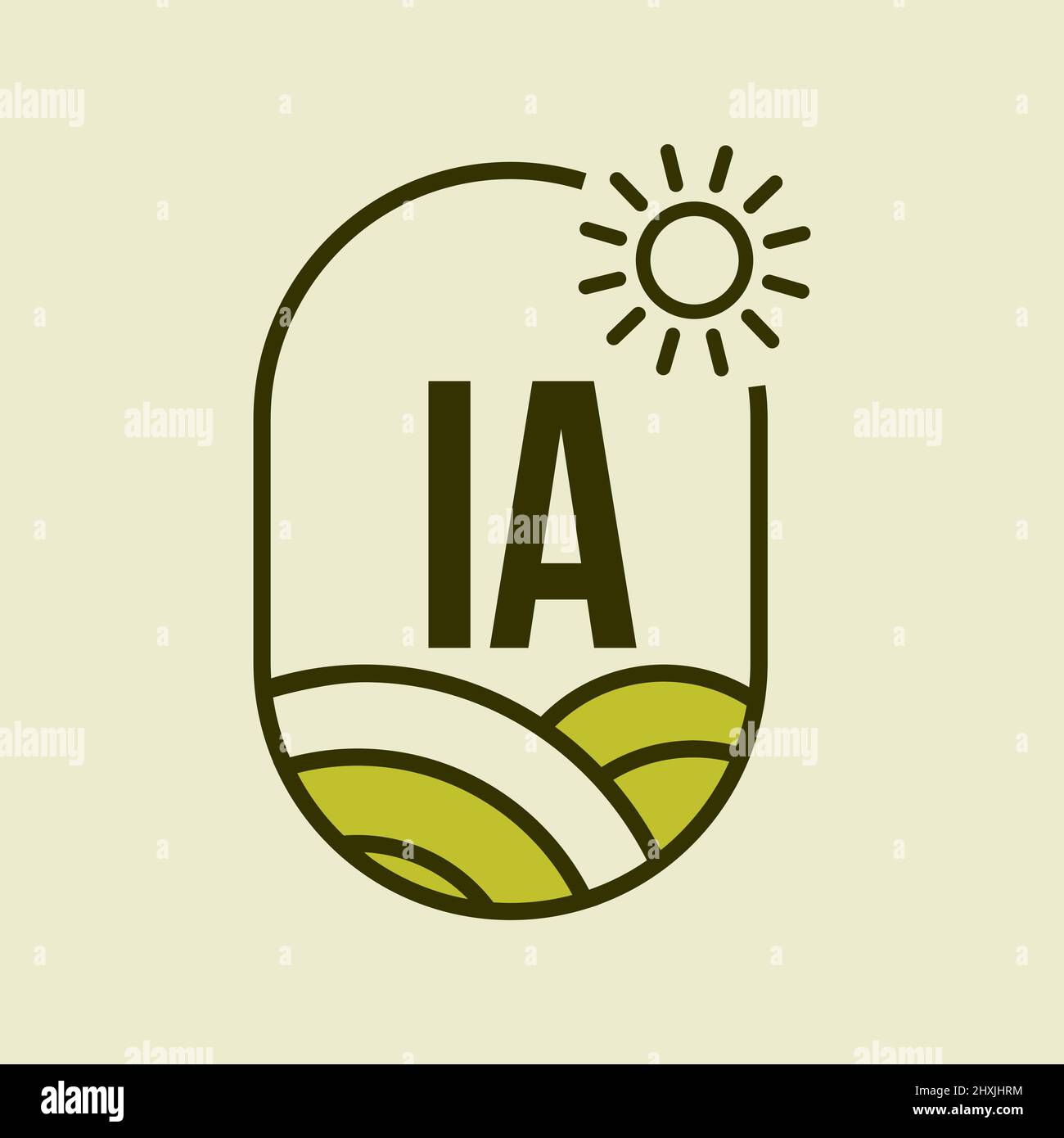 Agriculture Logo On Letter IA Emblem Template. Letter IA Agro Farm ...