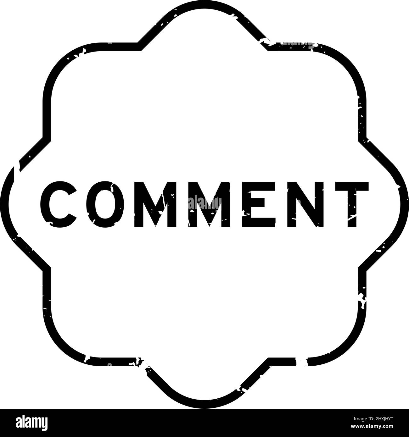 Grunge black comment word rubber seal stamp on white background Stock ...