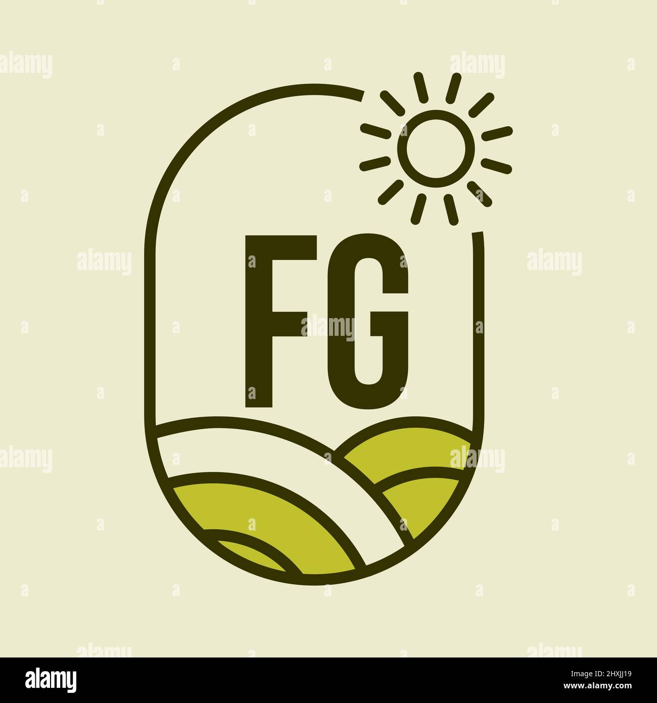 Agriculture Logo On Letter FG Emblem Template. Letter FG Agro Farm ...
