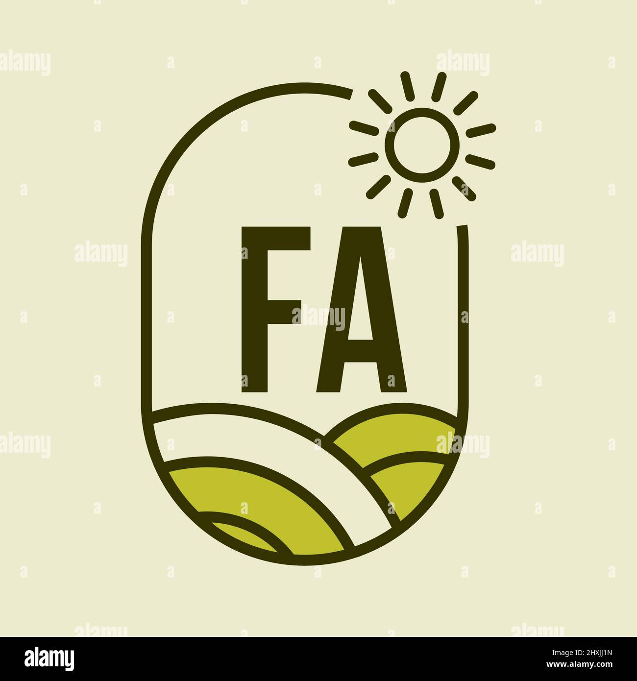 Agriculture Logo On Letter FA Emblem Template. Letter FA Agro Farm ...