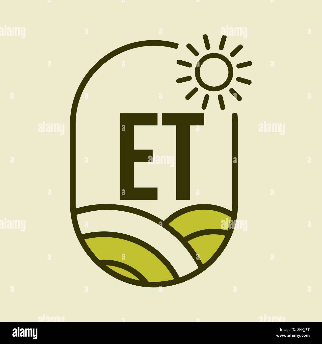 Agriculture Logo On Letter ET Emblem Template. Letter ET Agro Farm ...