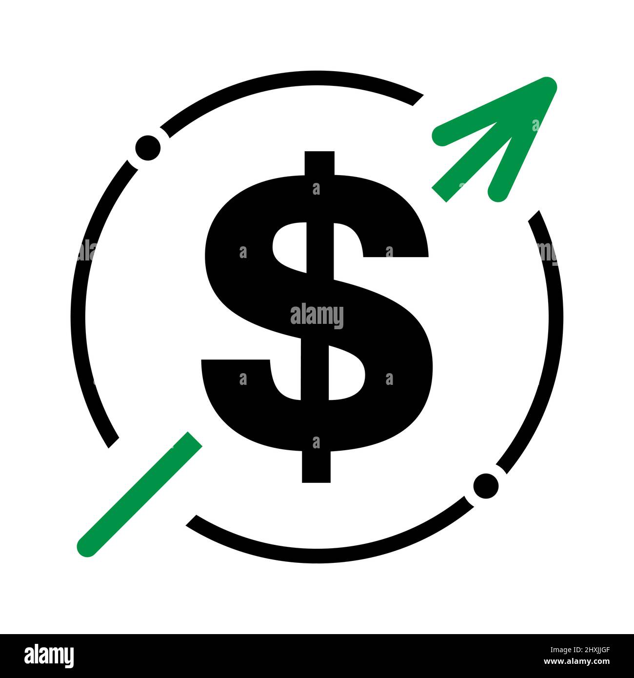 Cost symbol dollar increase icon. Income vector symbol image isolated ...
