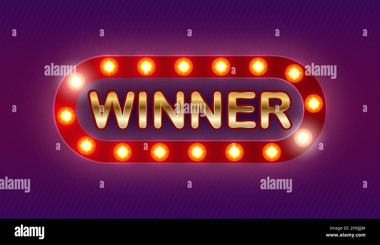 Winner banner. Win congratulations vintage frame, golden congratulating ...