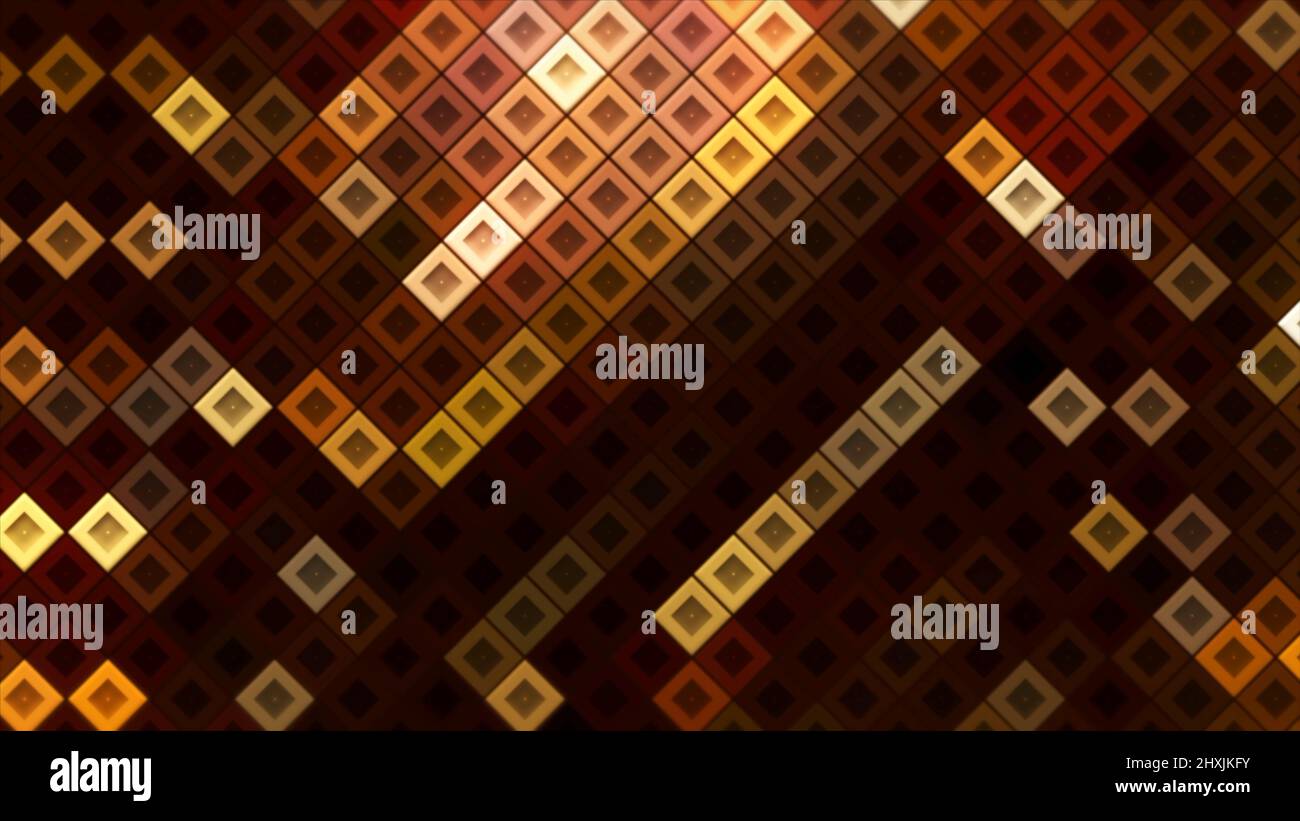 Background with moving glowing squares in game style. Motion. Game ...