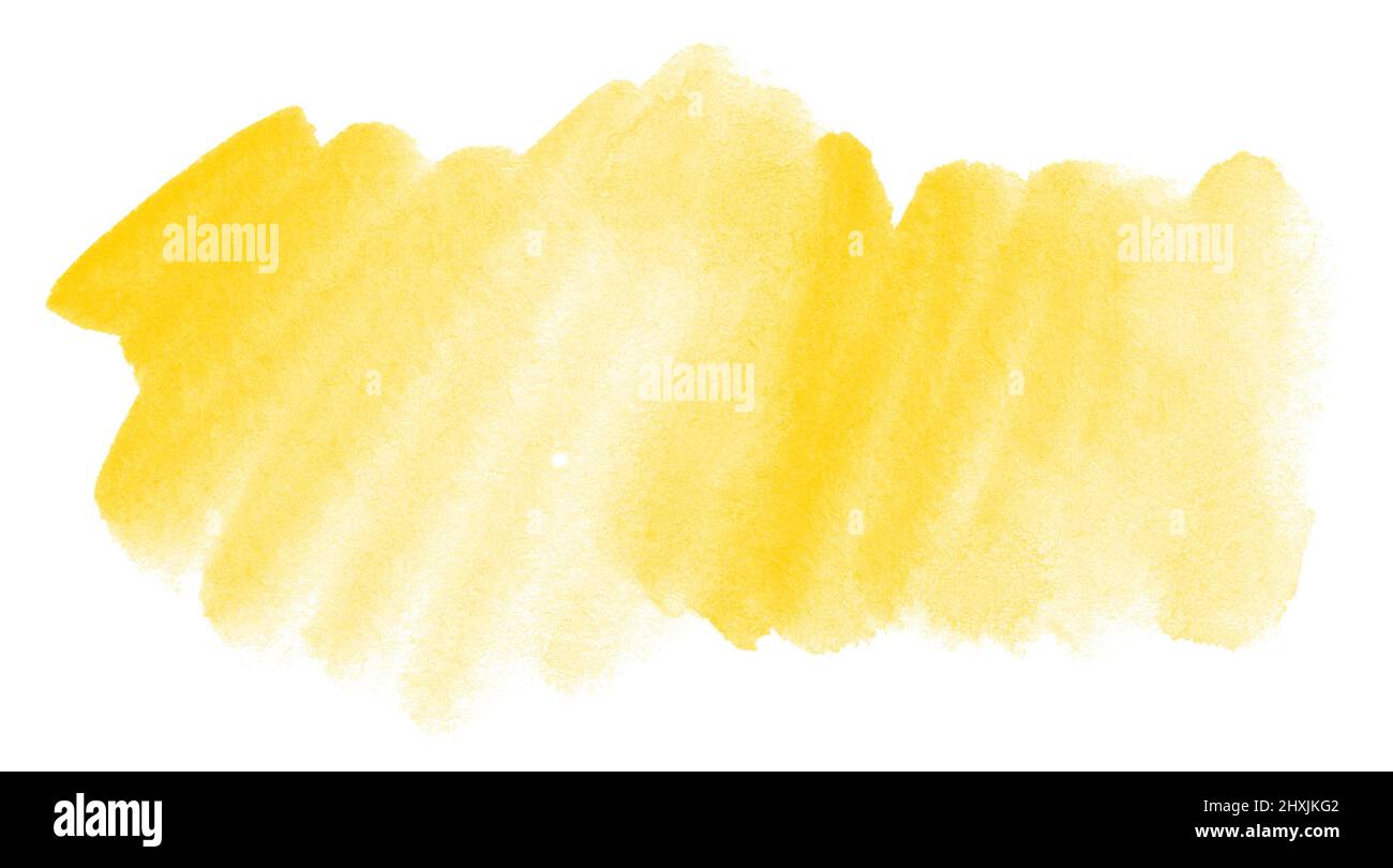 Yellow watercolor shape. Abstract background for text or logo isolated ...