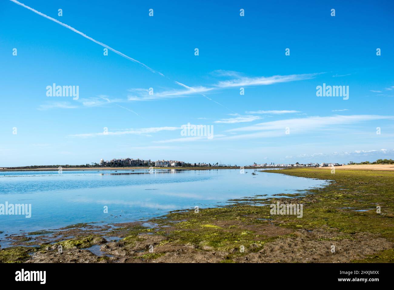 Punta del Caimán beach with the viewpoint of Isla Cristina in the ...