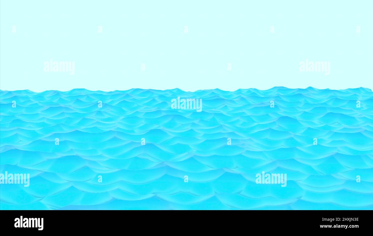 Animation of rotating water surface. Design. Beautiful blue water with ...