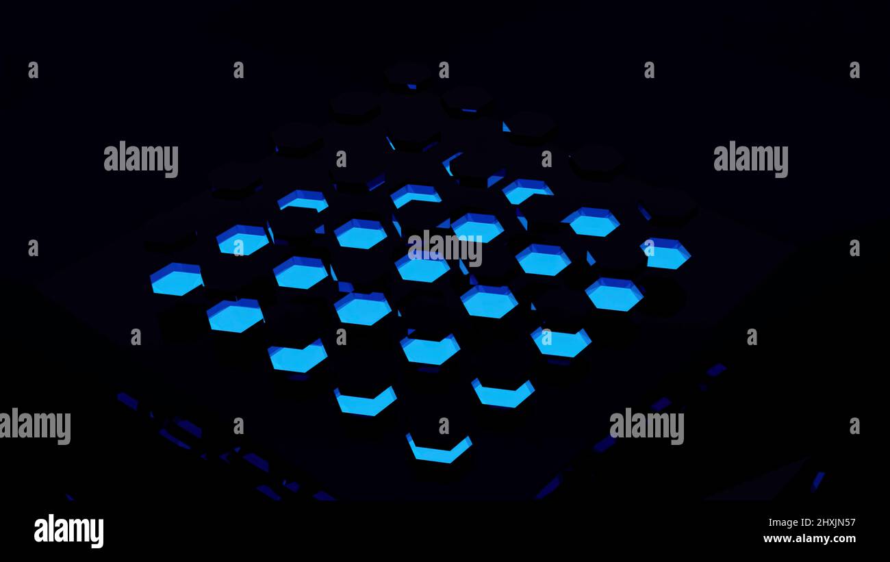 Abstract movement of colorful contrasting geometric figures and shapes ...