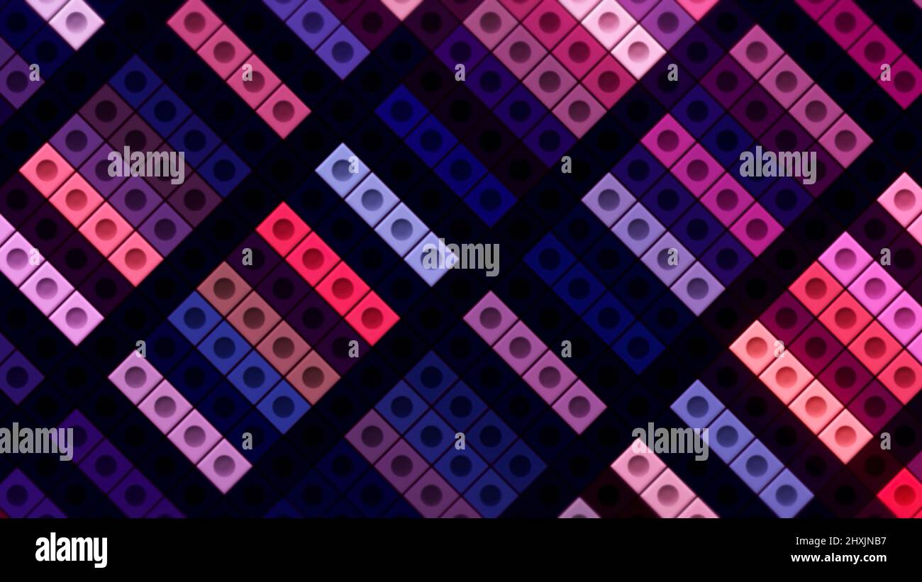 Violet rectangular tiles in seamless loop animated mosaic. Motion ...