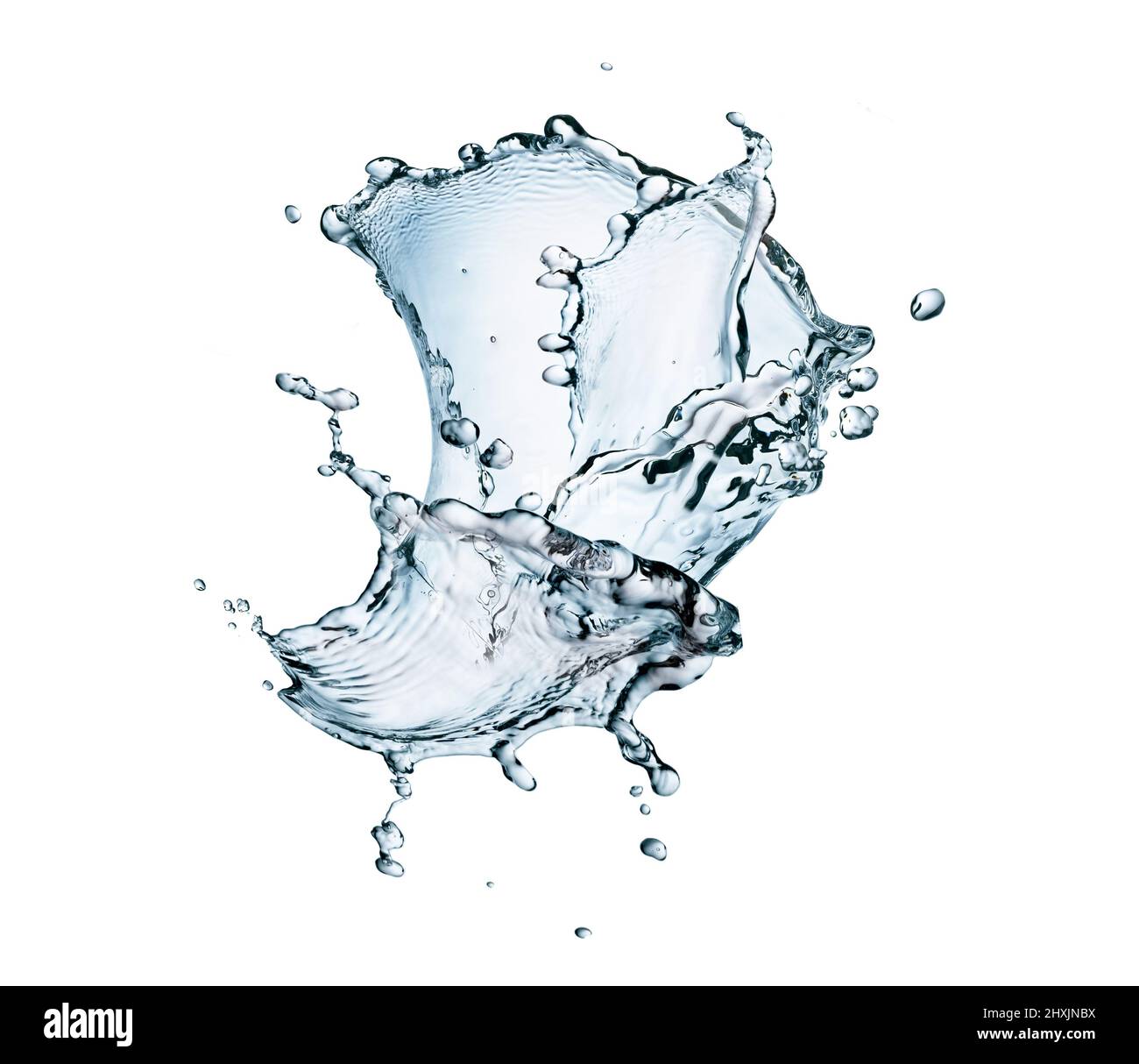 Clear water flies through the air and forms an amorphous water ...