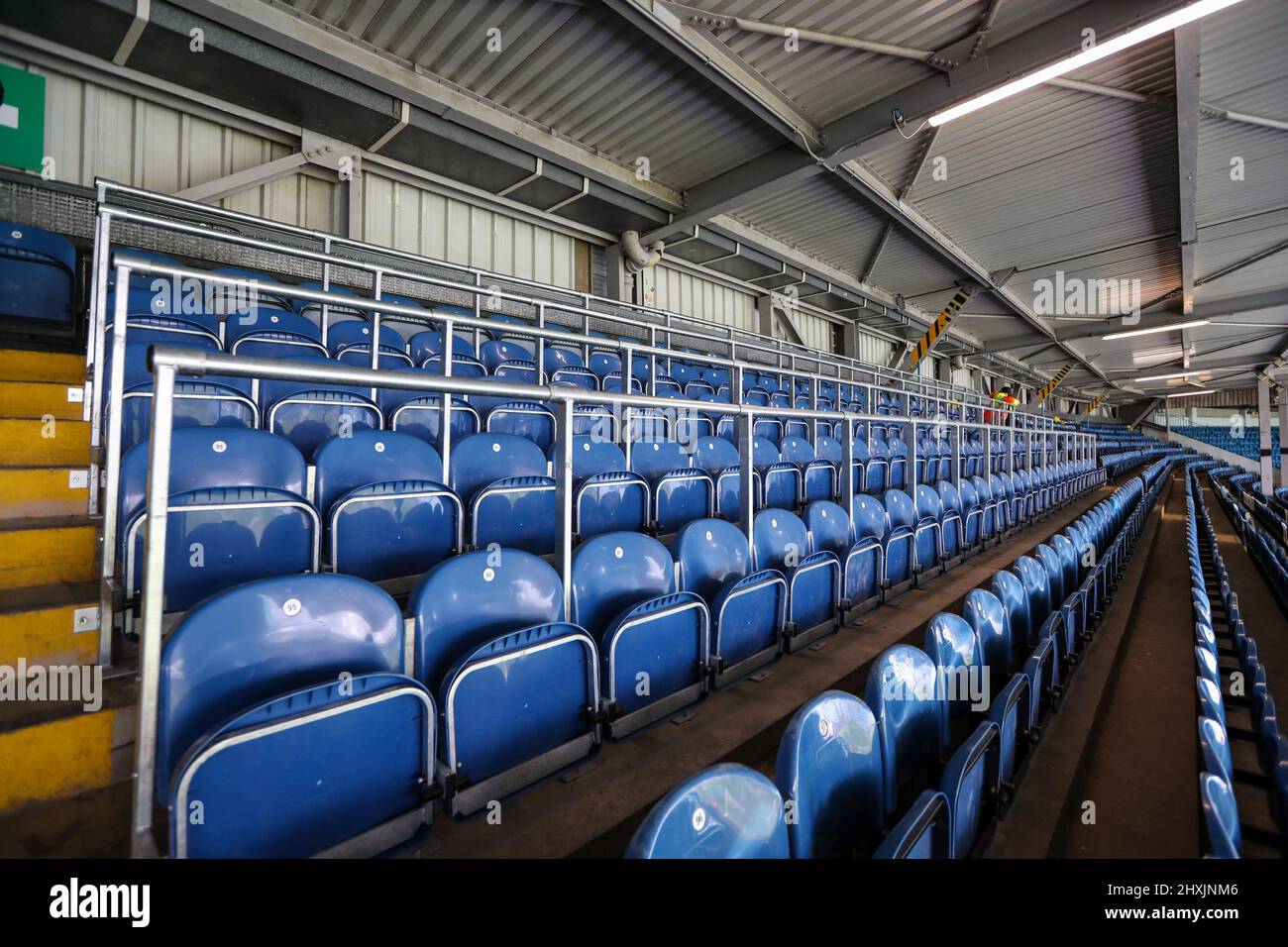 Implementation of safe standing seats are on trial today at Elland Road ...