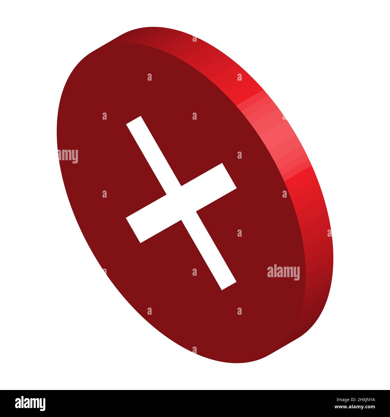 Cross isometric mark icon, X sign, simple error design vector ...