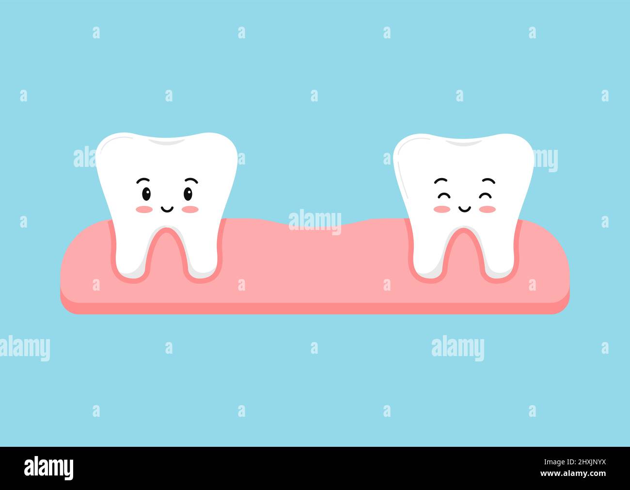 Lost baby teeth in gym cute character isolated Stock Vector Image & Art ...