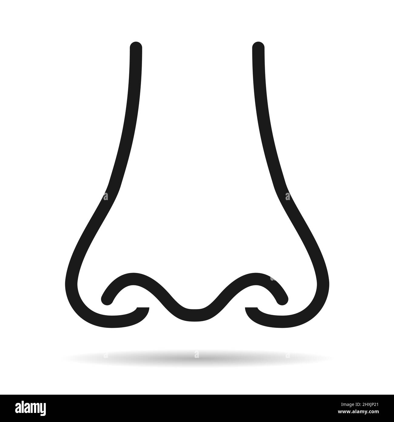 Human anatomy flat nose icon, smell health organ vector illustration ...