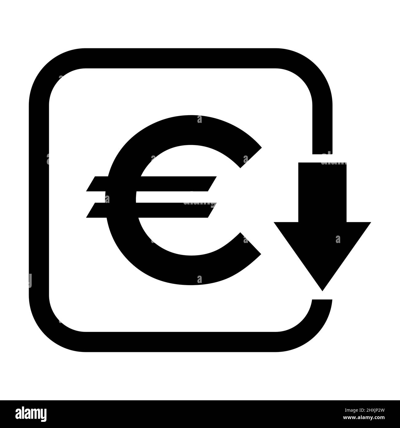 Cost reduction- decrease euro icon. Vector symbol isolated on background Stock Vector Image ...