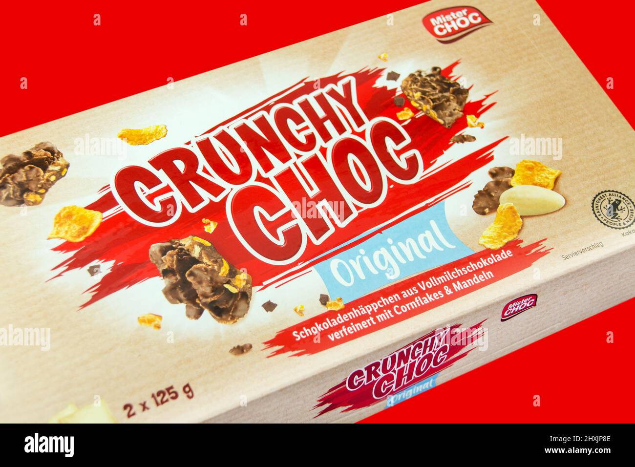Hamburg, Germany - February 20 2022: Crunchy Choc Original Mister Choc ...