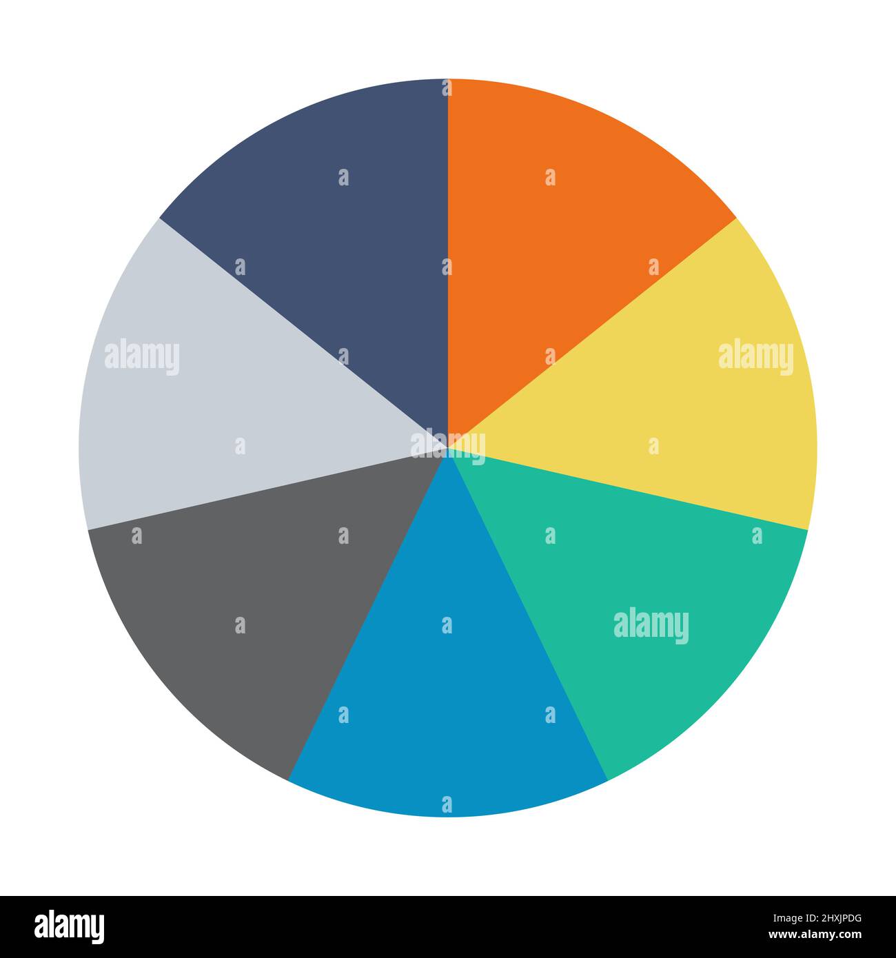 Infographic pie chart. Cycle presentation diagram 7 section. Vector ...