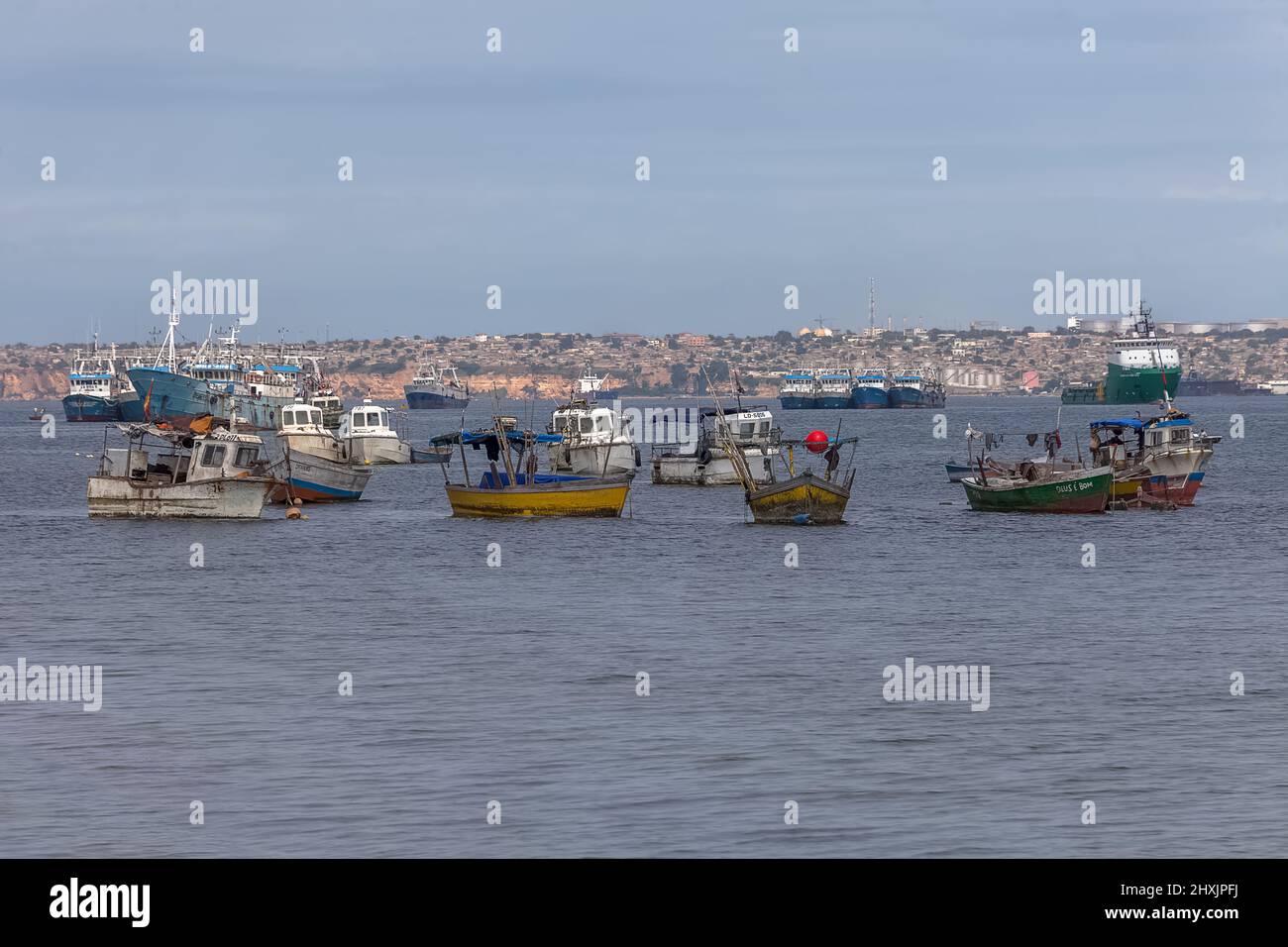 Luanda Angola - 10 13 2021: View of fishing boats on the coast of ...