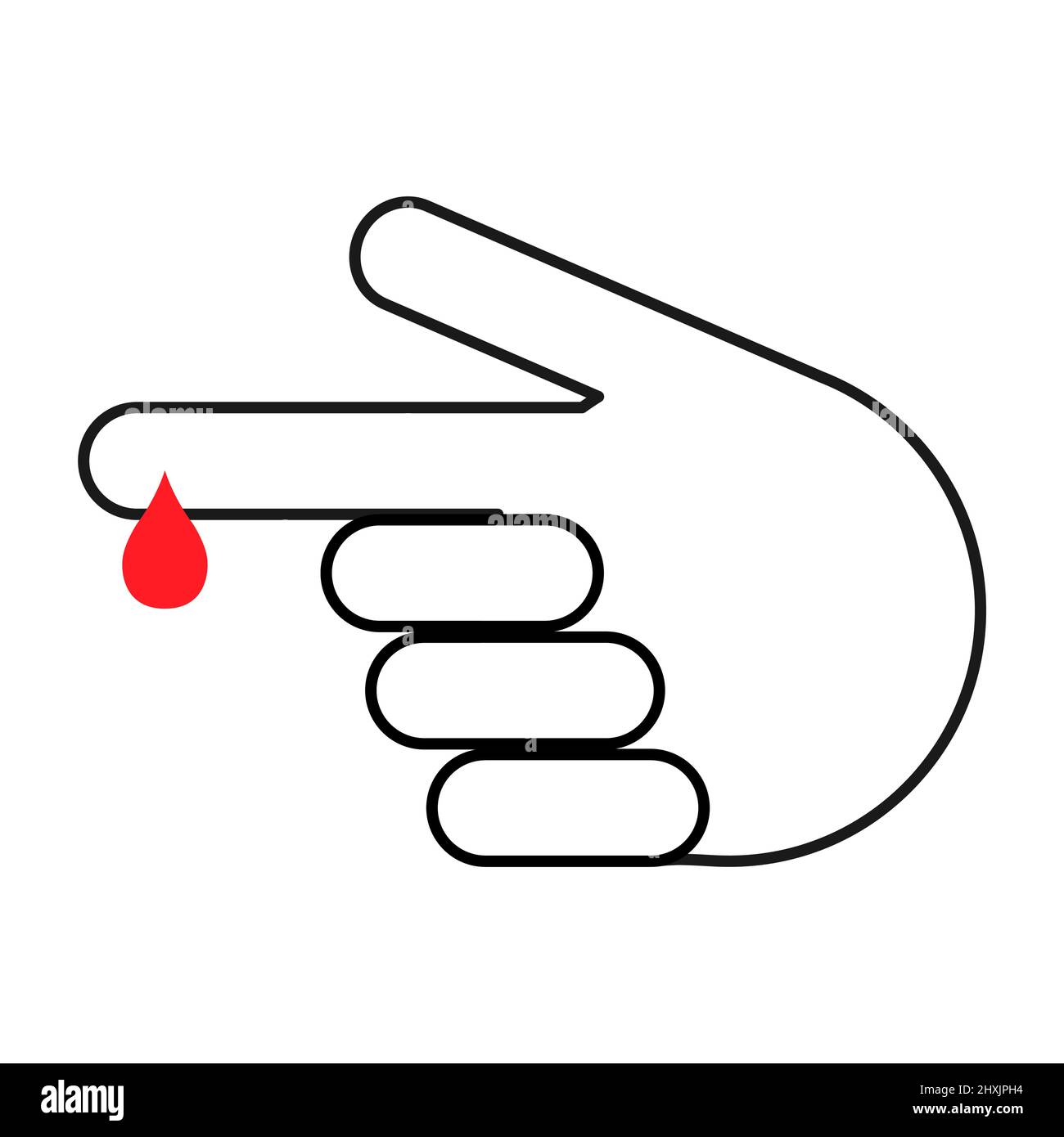 Hand finger with drop blood icon, medical health test symbol, control ...