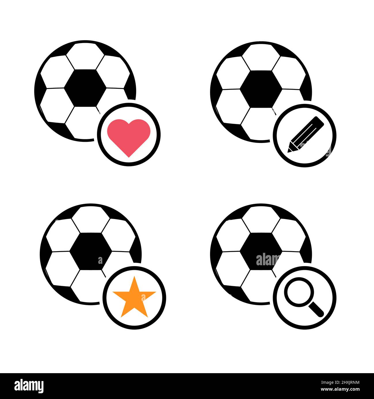 Set of Soccer, football ball symbol, single goal isolated design vector ...