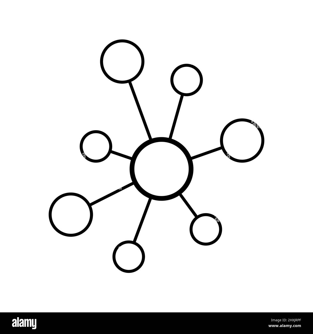 Hub flat network icon, connect structure vector symbol isolated on ...