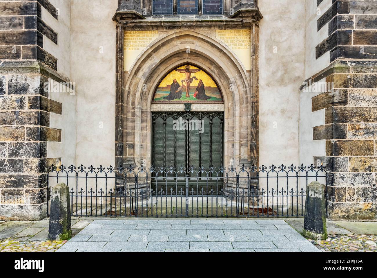 At the entrance gate of the castle church are the 95 Theses of the ...