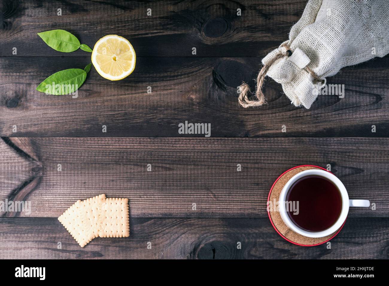 Tea drinking concept. Top view Stock Photo - Alamy