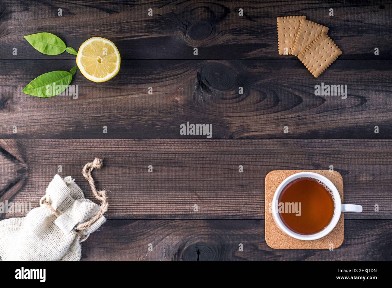 Tea drinking concept. Top view Stock Photo - Alamy