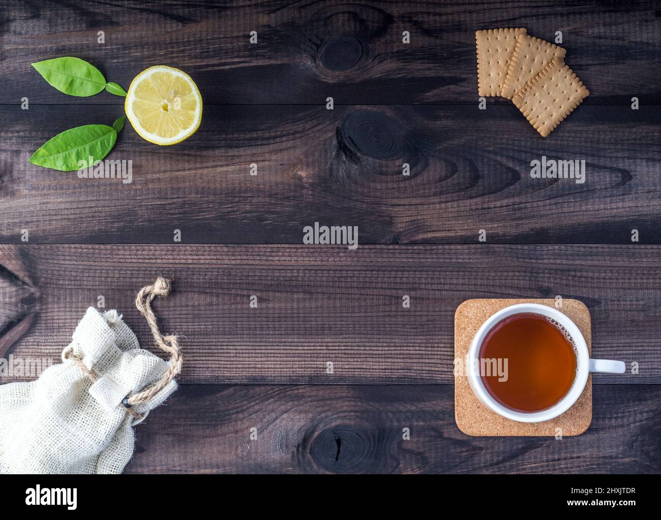 Tea drinking concept. Top view Stock Photo - Alamy