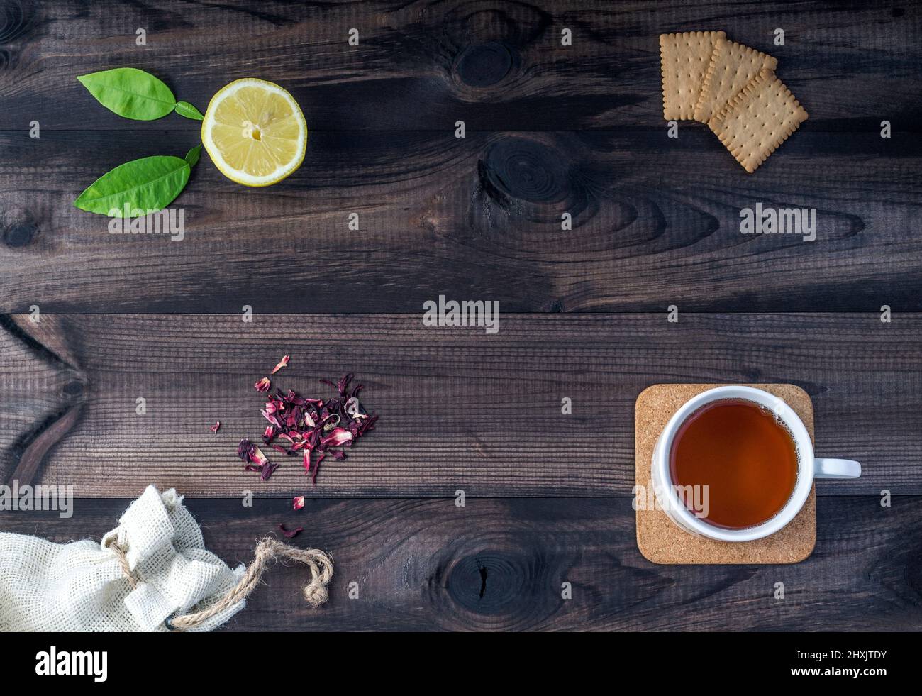 Tea drinking concept. Top view Stock Photo - Alamy