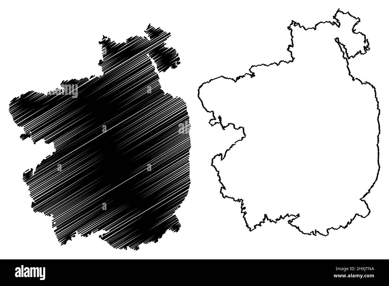 Gorumna island (Republic of Ireland) map vector illustration, scribble ...
