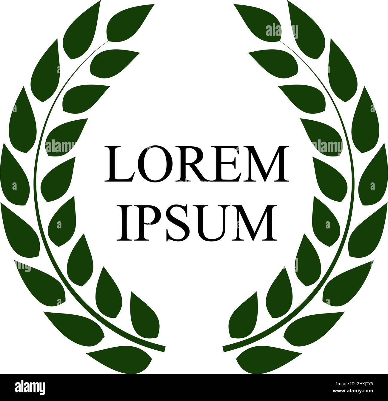 Laurel wreath honor vector in dark green. Left and Right single. White ...