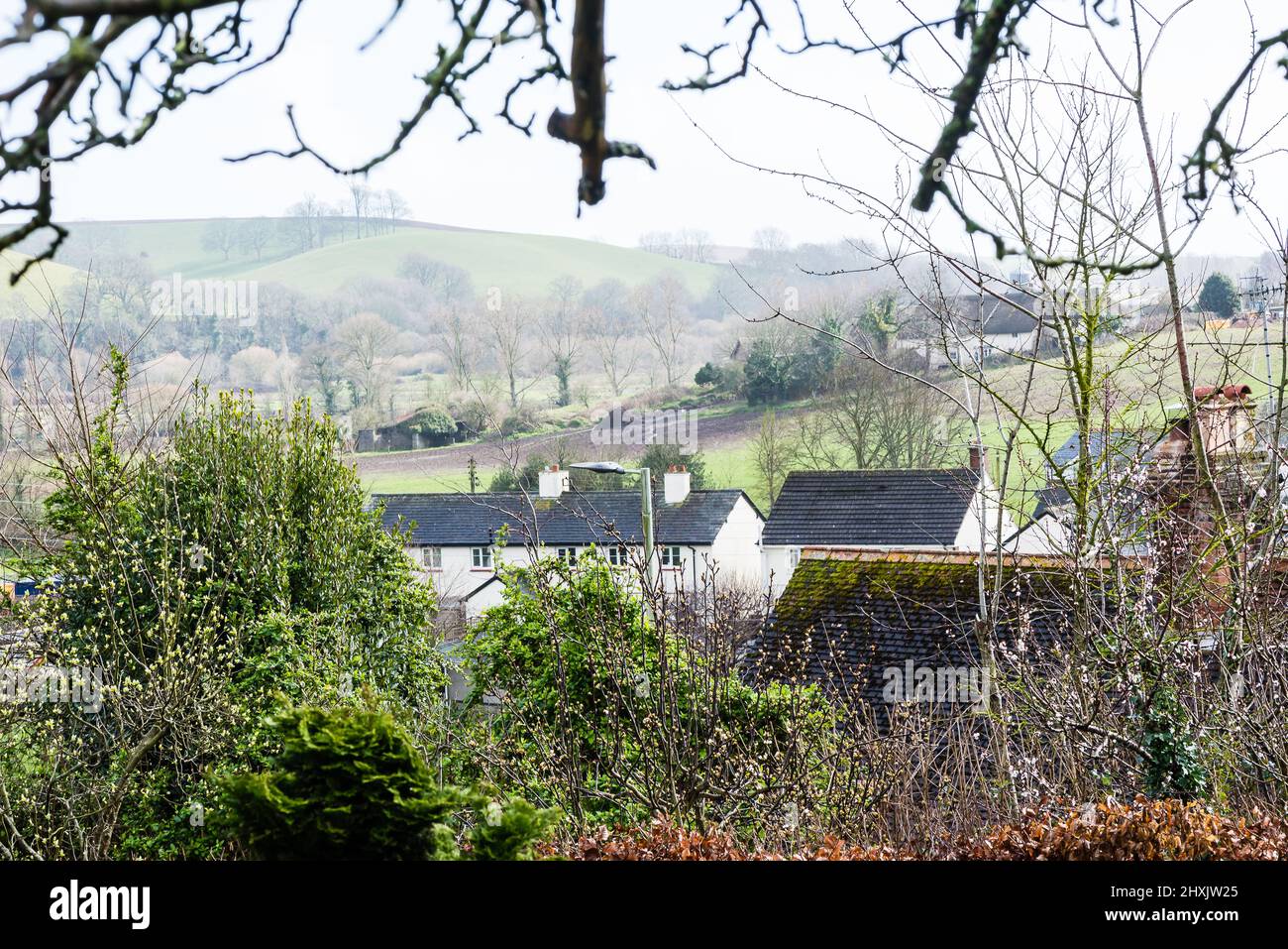 A Misty Day in the English Countryside Stock Photo - Alamy