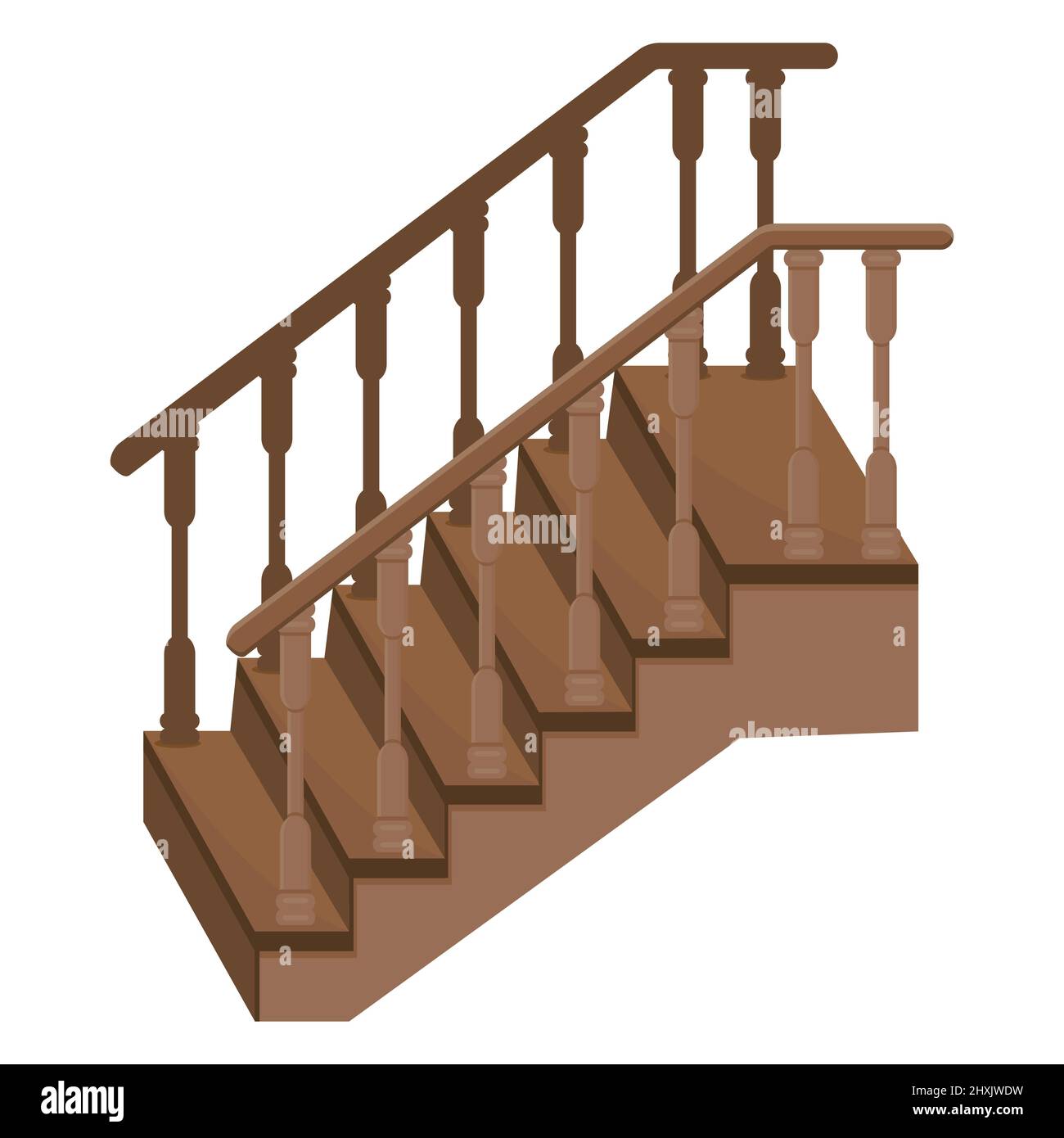Oak staircase rail Stock Vector Images - Alamy