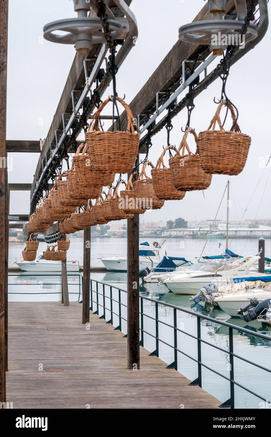 Traditional wicker sardine baskets at the Portimao Museum, Portugal ...