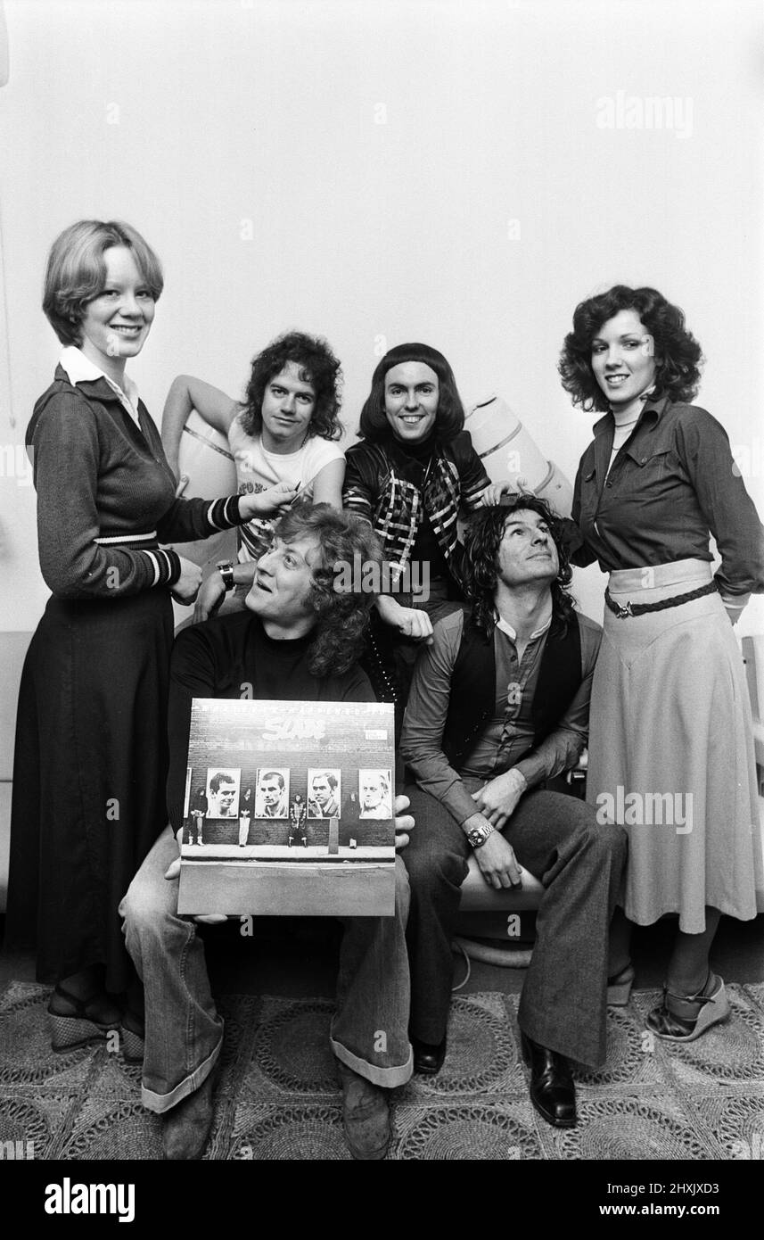 Slade in West Bromwich, with a copy of their new album "Whatever ...