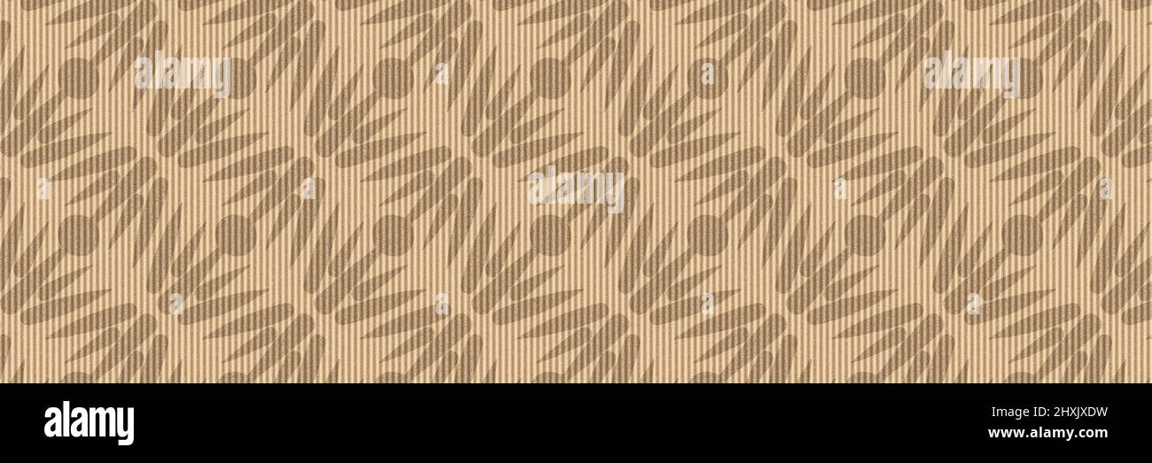 Ecru recycled corrugated card paper border texture. Patterned neutral ...