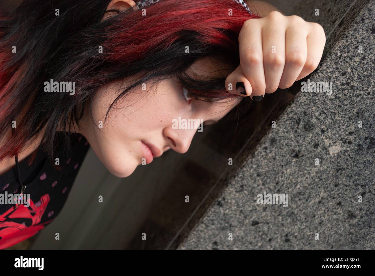 Sad Emo Girl Red Hair
