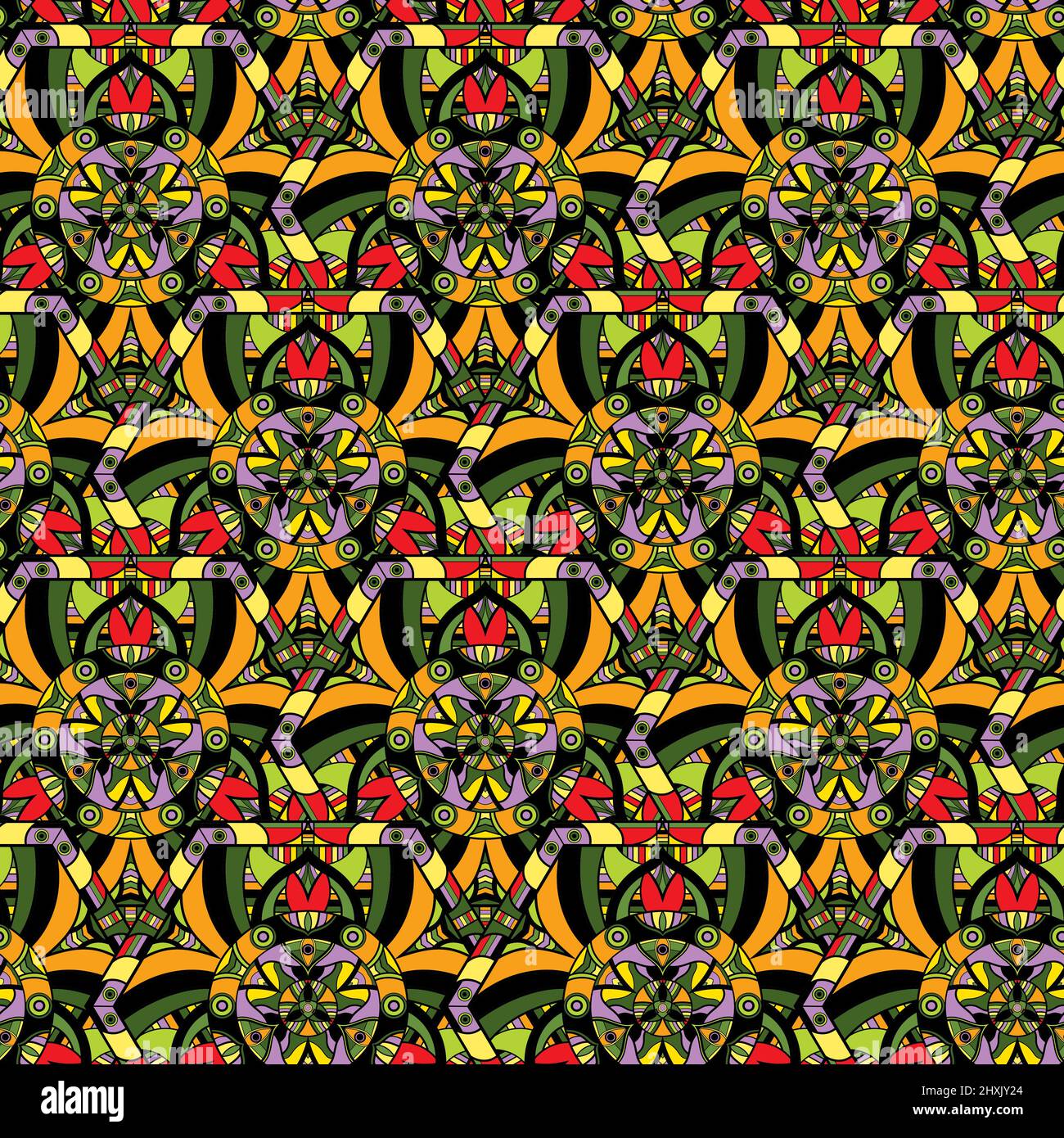 Seamless repeating oriental pattern. Mandala illustration Stock Vector ...