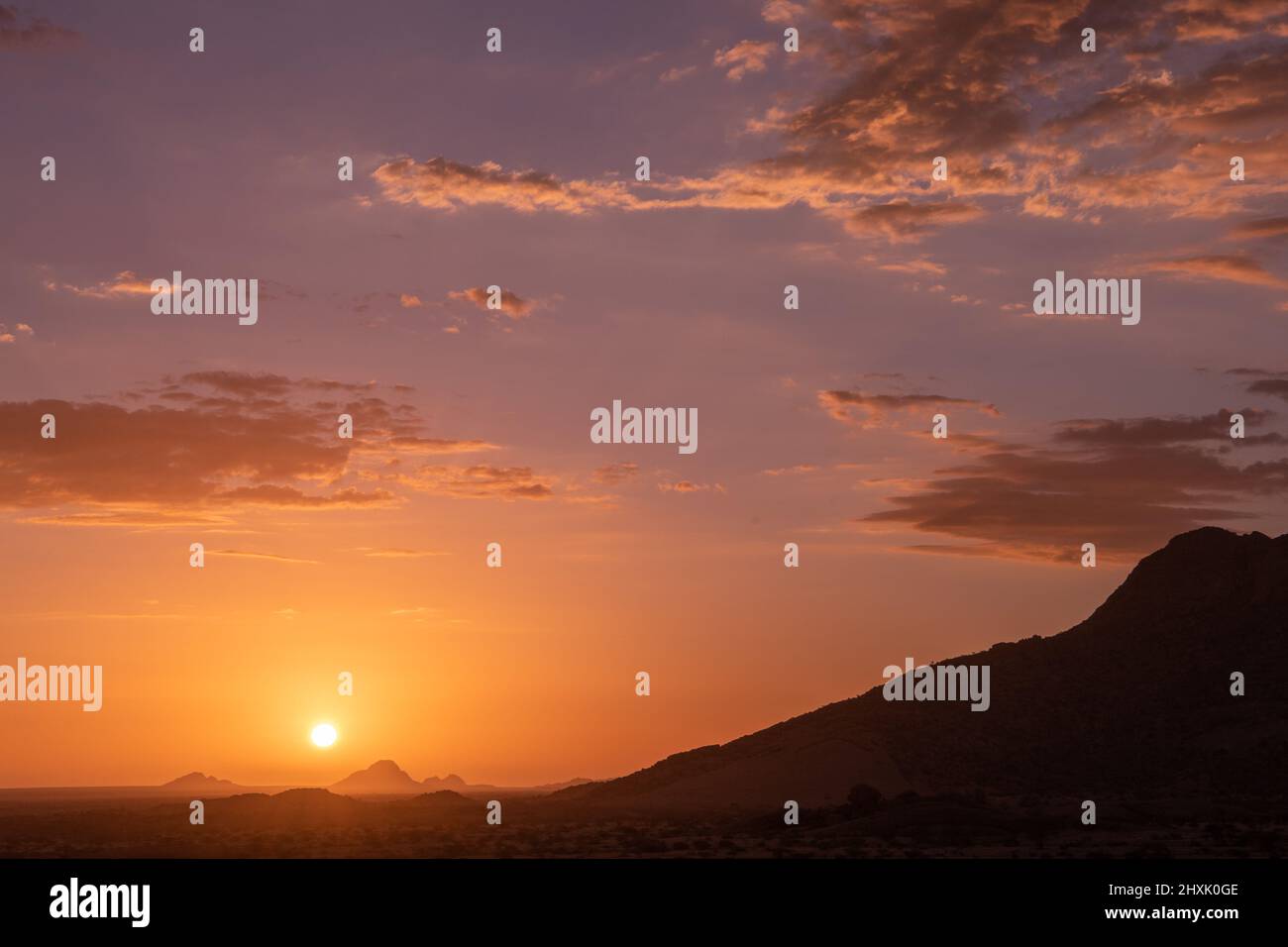 Exquisite sunset near the mountain, beautiful sky with a clouds ...
