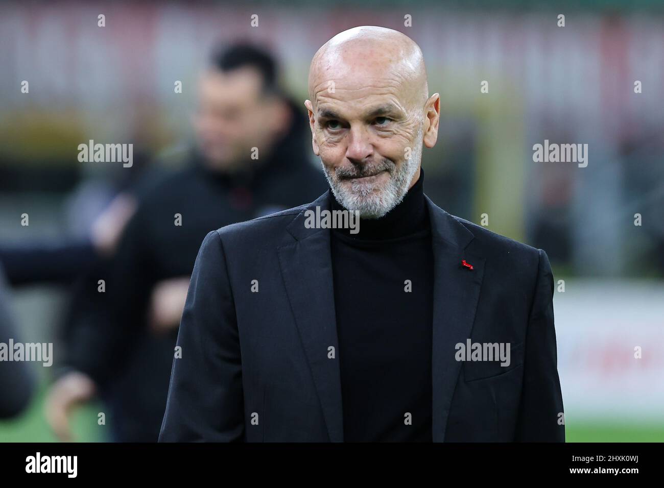 Stefano Pioli Head Coach of AC Milan looks on during the Serie A 2021/ ...
