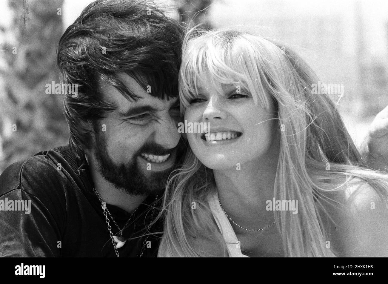 Keith Moon, drummer of The Who rock group with model Annette Lax in the ...