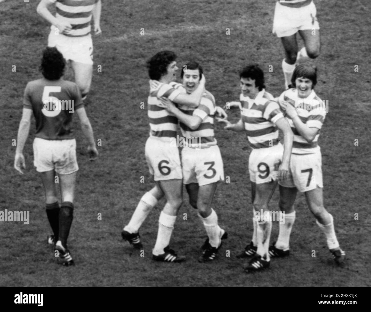 Celtic players celebrate after scoring goal against Rangers in FA Cup ...